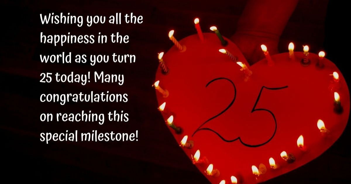 Wishing you happiness as you turn 25 - Happy Birthday Wisher